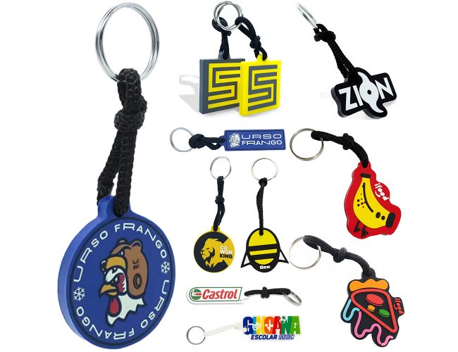 Chaveiros Emborrachados Totalmente Personalizados | Valtech Brindes